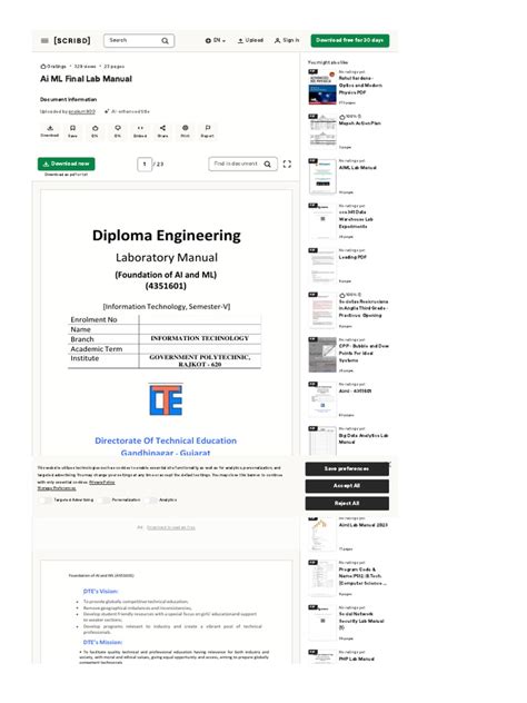Scribd Com Document 787881684 Ai Ml Final Lab Manual Pdf