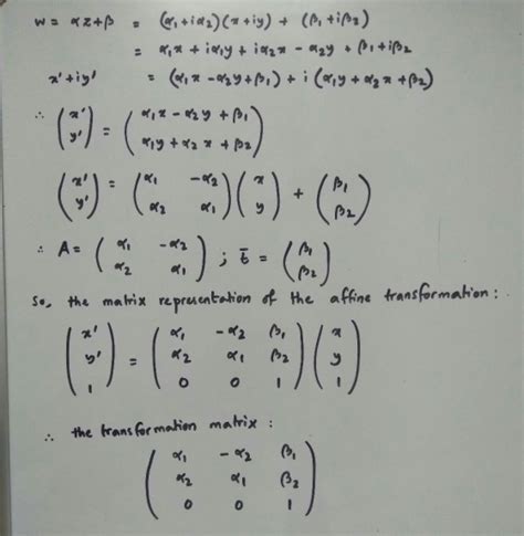 Complex Affine Transformation In Plane S W Azβ Where Xiy W X