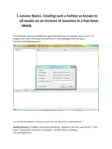 Creating A Mod For Titan Quest Pdf Computer File Directory Computing