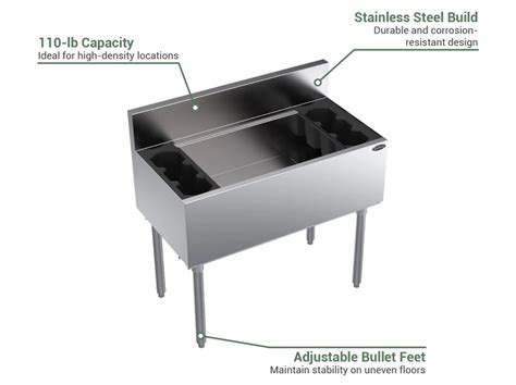 Krowne Kr19 36 36 Royal Series Cocktail Station W 110 Lb Ice Bin