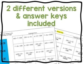 Decimals Place Value Word Expanded Form Expanded Notation Digital Activity