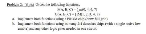 Solved Problem 2 6 Pts Given The Following Functions