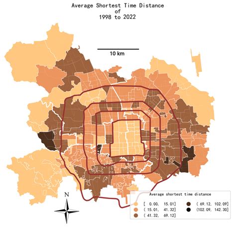 the spatial temporal patterns of the shortest time distance method