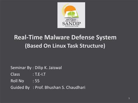 Real Time Malware Defense System In Linux Ppt