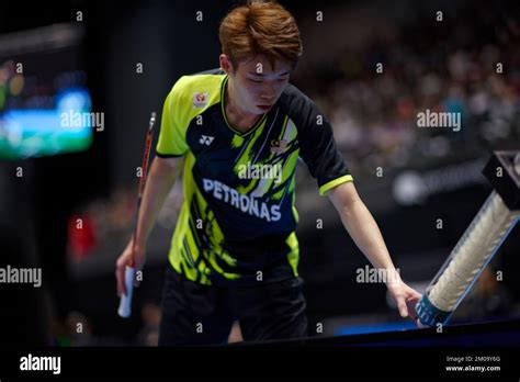 Ng Tze Yong Of Malaysia In Action During The Singles Match Between Lu
