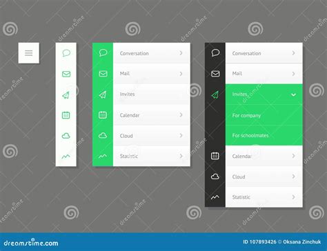dropdown menu website element stock vector illustration of modern