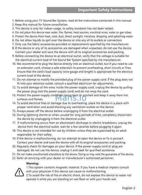 Sakobs Ds6601 — Essential Safety Guidelines For Using Your Sound Bar