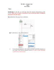 Lab RL Circuit Updated V Docx EE L Circuits I Lab Lab RL Circuits Name