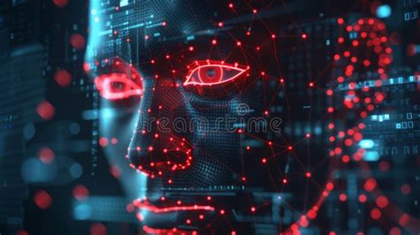 Facial Recognition Network Analysis And Privacy Risks Stock Image
