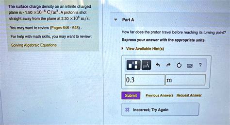 Solved The Surface Charge Density On An Infinite Charged Plane Is 50 X 10 6 C M 2 A Proton B