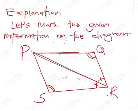 Solved Mark The Following Givens On The Diagram Below Given Overline PR Bisects QRS