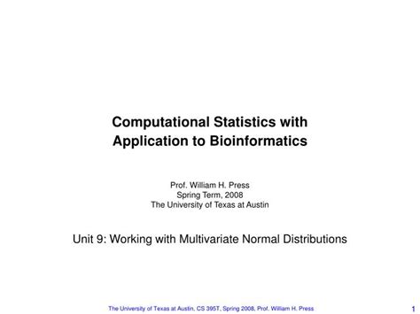 Ppt Computational Statistics With Application To Bioinformatics Powerpoint Presentation Id