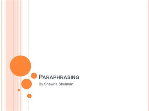 Paraphrasing Ppt Programming Languages Computing