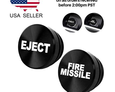 Aluminum Eject And Fire Missile Button Car Cigarette Lighter Plug Cover Etsy