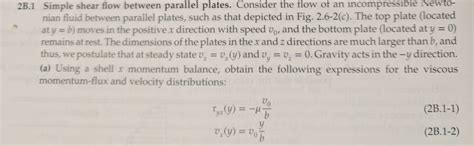 Solved Newto 2b1 Simple Shear Flow Between Parallel