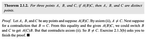 solved theorem 2 1 2 ﻿for three points a b ﻿and c ﻿if