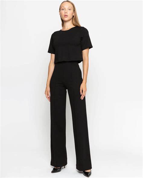 Black Ponte Knit Straight Leg Pant Ripley Rader
