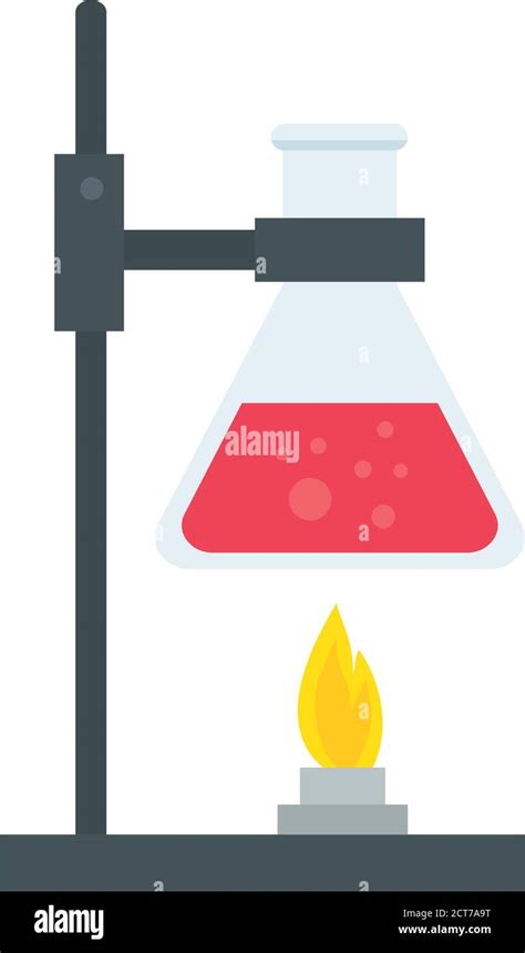 Laboratory Flask Over Flame Vector Design Stock Vector Image Art Alamy