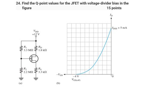 Solved 24 Find The Q Point Values For The Jfet With