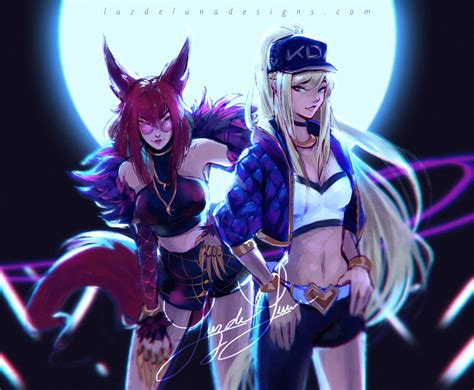 Kda Ahri And Evelynn By Alicewisdom Hd Wallpaper Background K Da Ahri