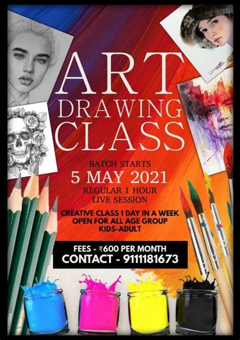 Drawing Classes Online Template Art Class Posters Class Poster Design Drawing Class