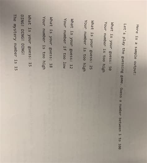 Solved Exercise Ex9py Write A Program That Plays A Number