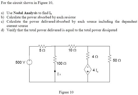 For The Circuit Shown In Figure L0 A Use Nodal Analysis To Find Ix B
