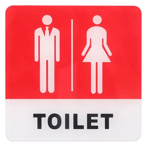 Ounona Unisex Bathroom Sign For Office Use Adhesive Acrylic Restroom Sign With Clear Pattern And