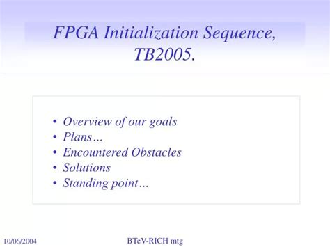 Ppt Fpga Initialization Sequence Tb2005 Powerpoint Presentation