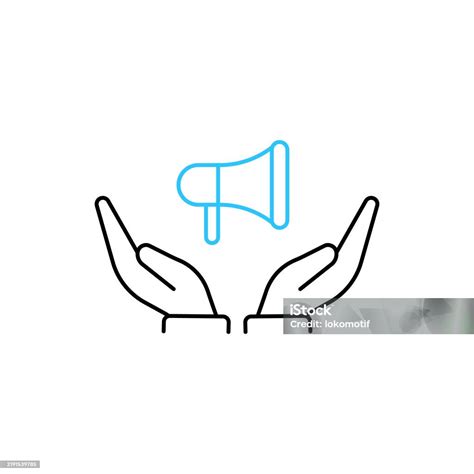 공개 발표 편집 가능한 획이 있는 두 가지 색상의 선 아이콘입니다 아이콘은 웹 디자인 모바일 앱 Ui Ux 및 Gui 디자인에 적합합니다 개념에 대한 스톡 벡터 아트 및