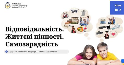 Відповідальність Життєві цінності Самозарадність 7 КЛАС Л ЗАДОРОЖНА КТП Здоровя
