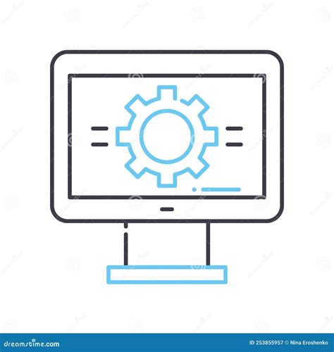 Tech Support Line Icon Outline Symbol Vector Illustration Concept Sign Stock Vector