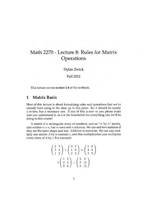 Matrix Pdf 174487 Lecture8 With Examples