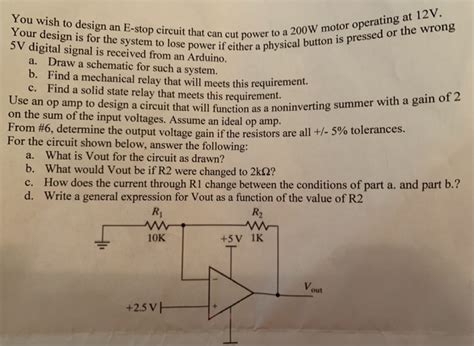 Solved You Wish To Design An E Stop Circuit That Can Cut Chegg Com