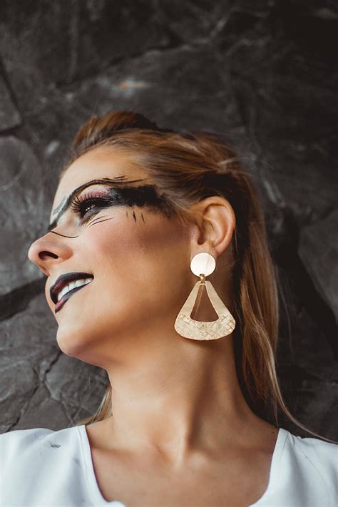 ARETES DORADOS GRANDES Aretes Grandes Dorados Para Fiesta Etsy