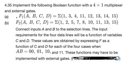 Solved Implement The Following Boolean Function With A Chegg