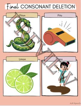 Final Consonant Deletion Minimal Pairs Spanish By A2b Speech Tpt