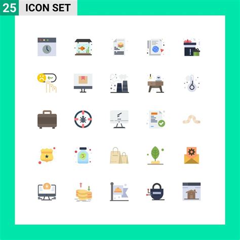 Universal Icon Symbols Group Of 25 Modern Flat Colors Of Celebration Sync Process Internet File