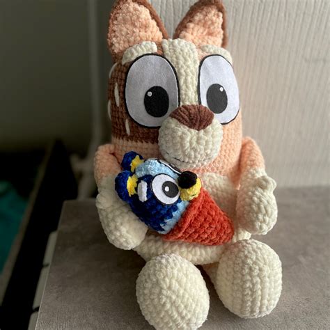 Handmade Toy Set Of Pregnant Chilli Heeler And Newborn Bluey Inspire