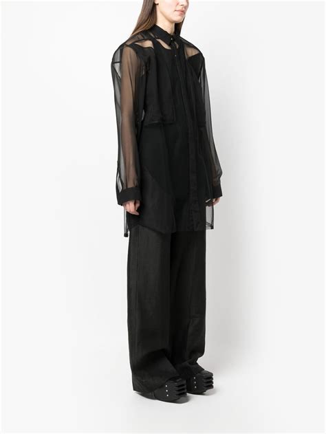 Rick Owens Utility See Through Shirt Black Farfetch Uk
