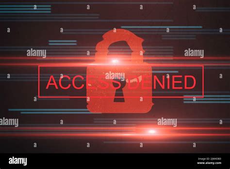 an illustration of access denied text with red lock on futuristic