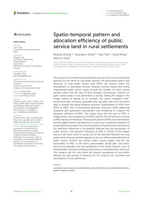 pdf spatio temporal pattern and allocation efficiency of public