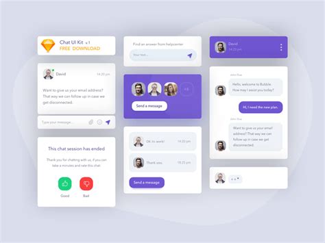 Chat Ui Kit Freebie Download Sketch Resource Sketch Repo