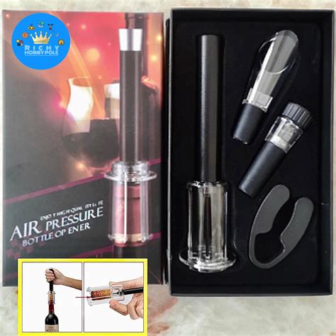 Richy ชุดเปิดขวดไวน์ จุกรินไวน์ จุกปิดขวดไวน์ 4ชิ้น พร้อมกล่องกิ้ฟเซ็ต Shopee Thailand