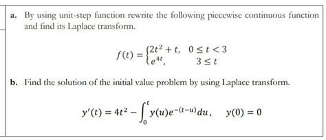 Solved A By Using Unit Step Function Rewrite The Following