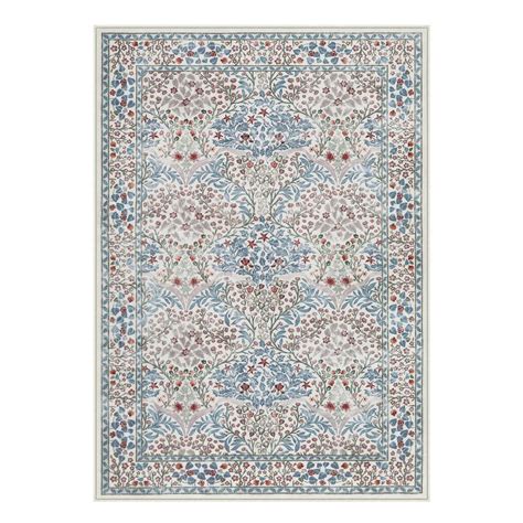 Giverny Washable Maximalism Vintage French Floral Beige Rug Lahome