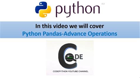 Python Pandas Part 2 Youtube
