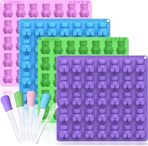 Gummy Bear Molds Silicone 5ml Large 4pcs Candy Trays For 140 Cavity