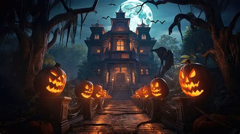 Halloween Haunted House Computer Wallpaper