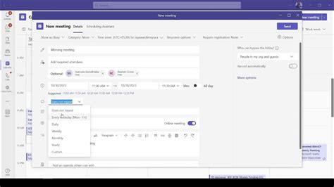 how to schedule teams meeting and cancel scheduled meeting youtube